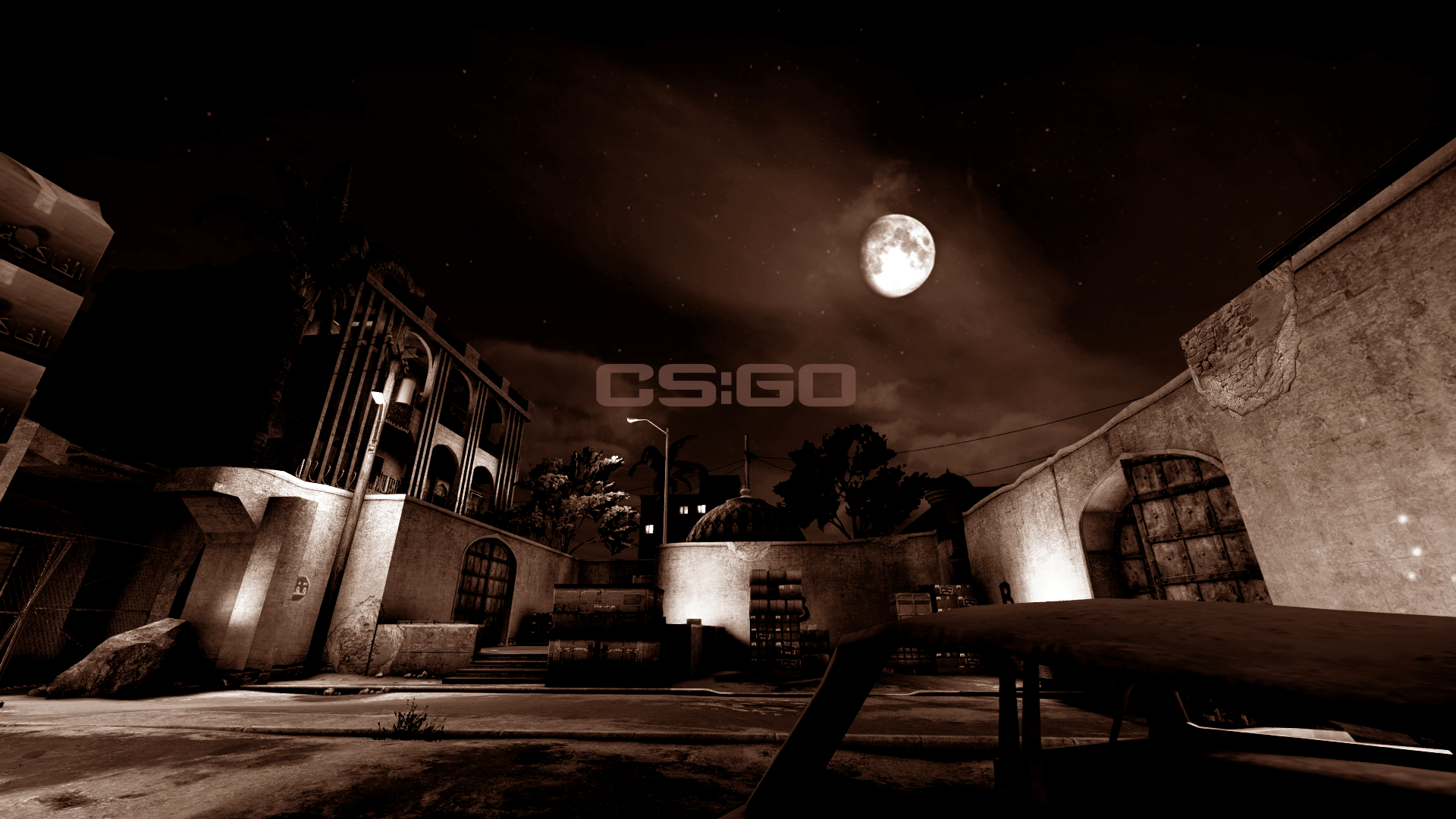 Dust2 at Night wallpaper — /u/cgoodCSGO/ | CSGOWallpapers.com